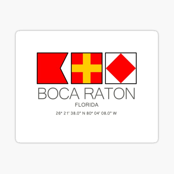 "BOCA RATON, Florida Nautical Flag Art Stickers" Sticker by ...