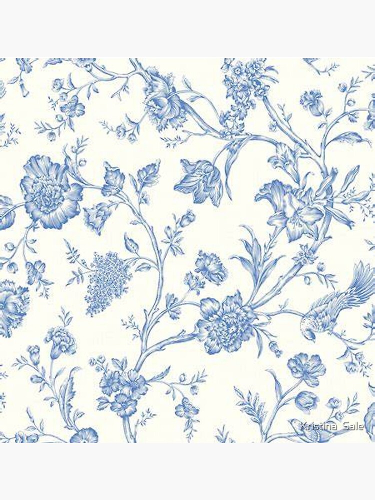 "Blue Bird Toile" Poster for Sale by Kristina Sale | Redbubble