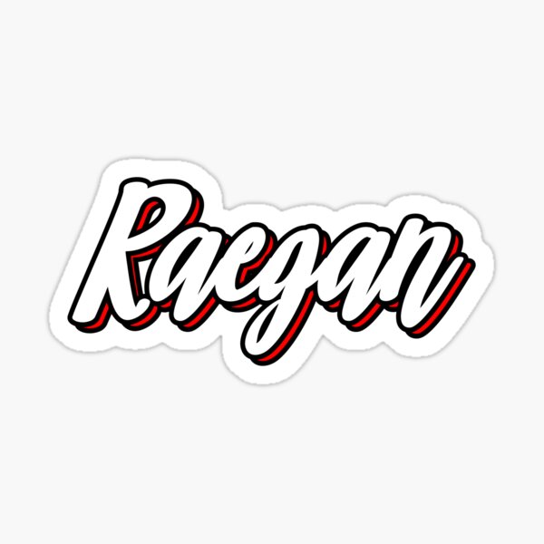 "Raegan first name - hand lettering design" Sticker by sulies | Redbubble