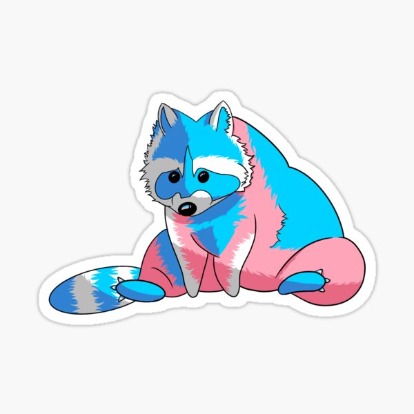 "Trans Raccoon" Sticker by Ceaairuh-Cosul | Redbubble