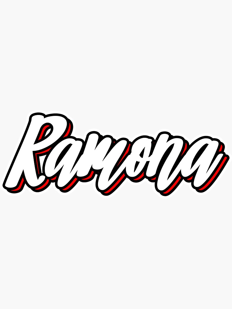 "Ramona first name - hand lettering design" Sticker by sulies | Redbubble