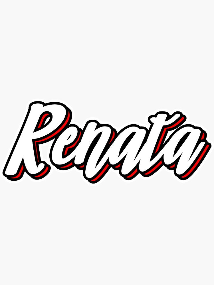 Pegatina con la obra «Nombre de Renata - diseño de letras a mano» de ...