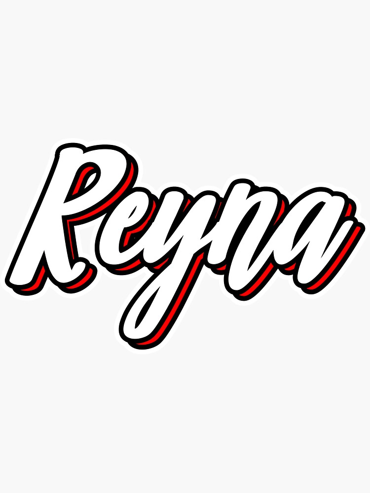 Pegatina «Nombre de Reyna - diseño de letras a mano» de sulies | Redbubble