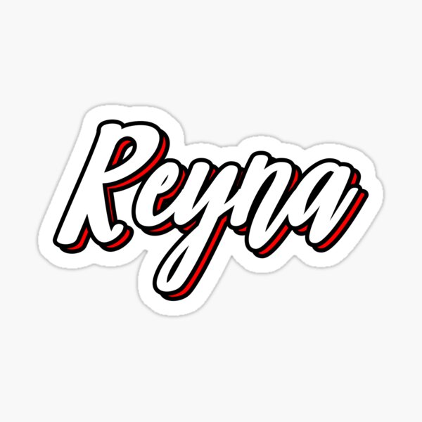 Pegatina «Nombre de Reyna - diseño de letras a mano» de sulies | Redbubble