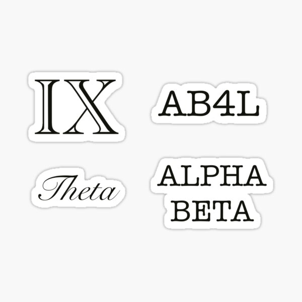"Alpha beta sticker pack" Sticker for Sale by sidney-grace | Redbubble