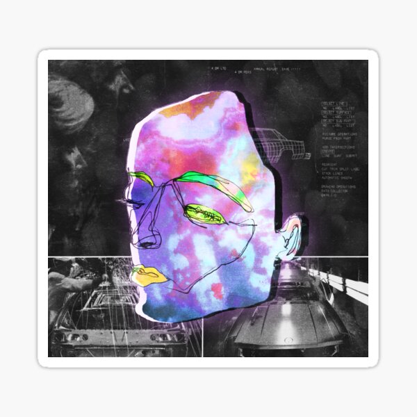 "Face drawing collage." Sticker for Sale by Isaiahrivera180 | Redbubble