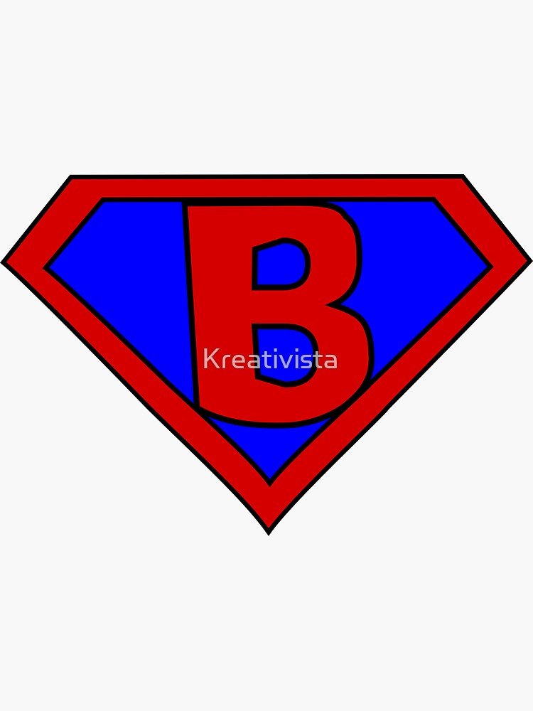 "Hero, Heroine, Superhero, Initials, B" Sticker for Sale by Kreativista ...