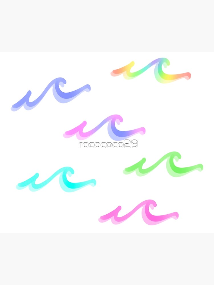 "Cute waves sticker pack." Poster for Sale by rocococo29 | Redbubble
