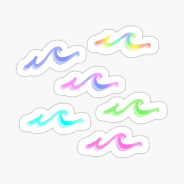 "Cute waves sticker pack." Sticker for Sale by rocococo29 | Redbubble