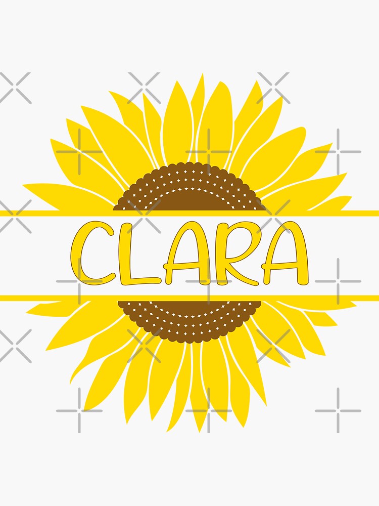 "Clara Name Tag Sunflower" Sticker for Sale by ToniaKroeger | Redbubble