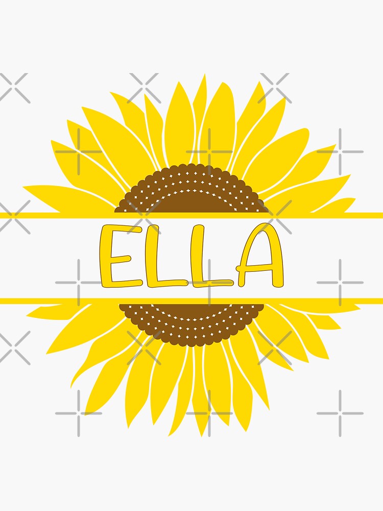 "Ella Name Tag Sunflower" Sticker for Sale by ToniaKroeger | Redbubble