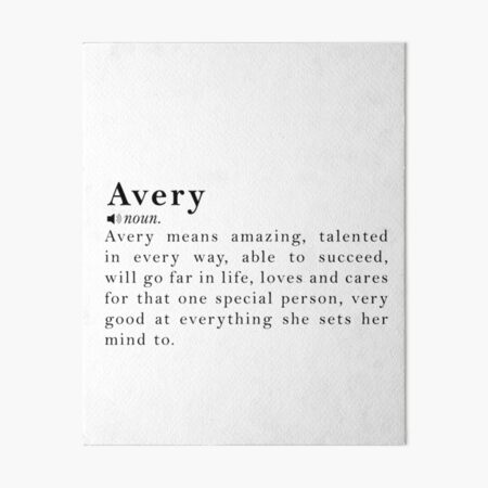 "Avery Name Definition Meaning" Art Board Print by peachyline | Redbubble