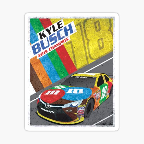 "Kyle Busch - 2019 Champion" Sticker for Sale by StudioRama | Redbubble