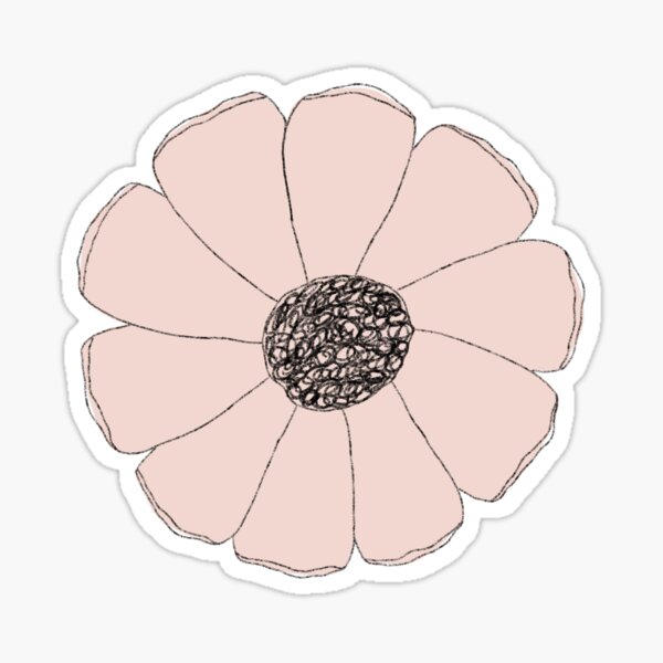 "Simple Light Pink Flower" Sticker by Delaneys-Art | Redbubble