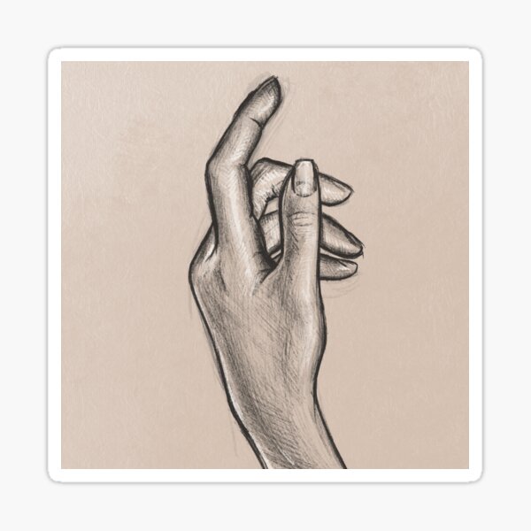 "Hand Sketch" Sticker by LilyTreeArt | Redbubble