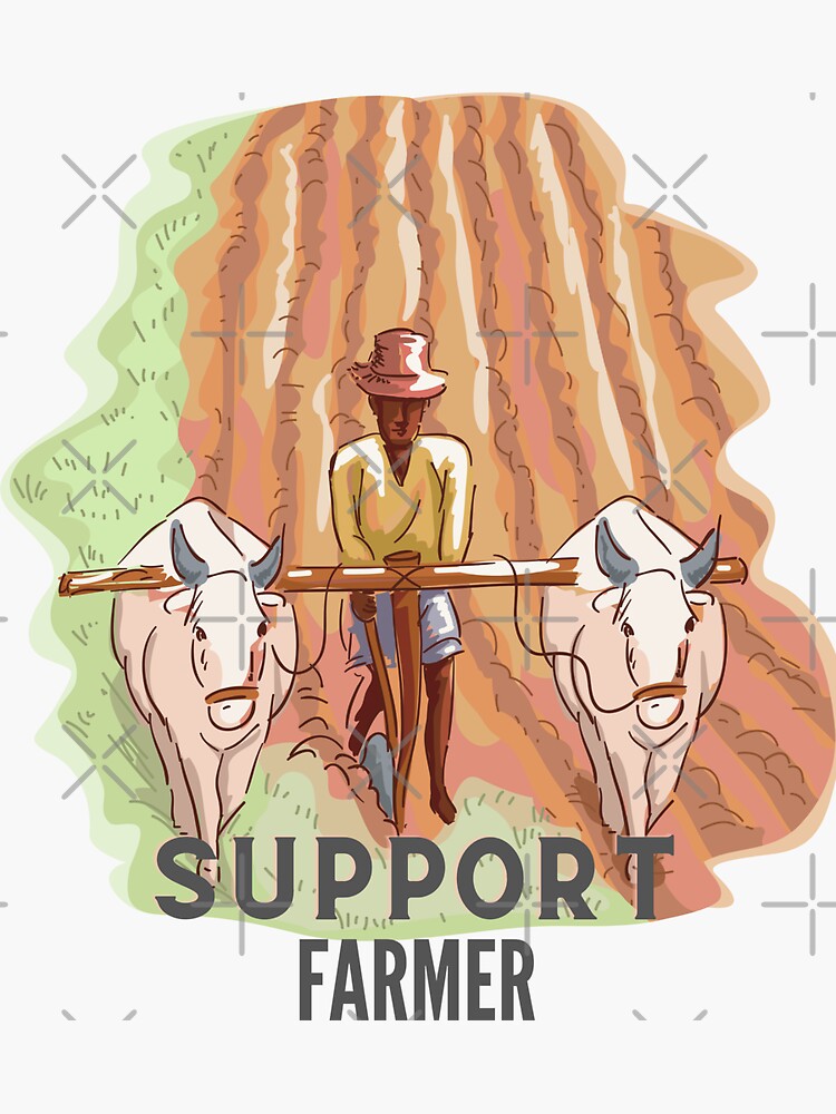 "SUPPORT FARMERS" Sticker for Sale by RooftopRookie | Redbubble