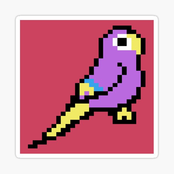 "Pixel Parrot" Sticker by succuk | Redbubble