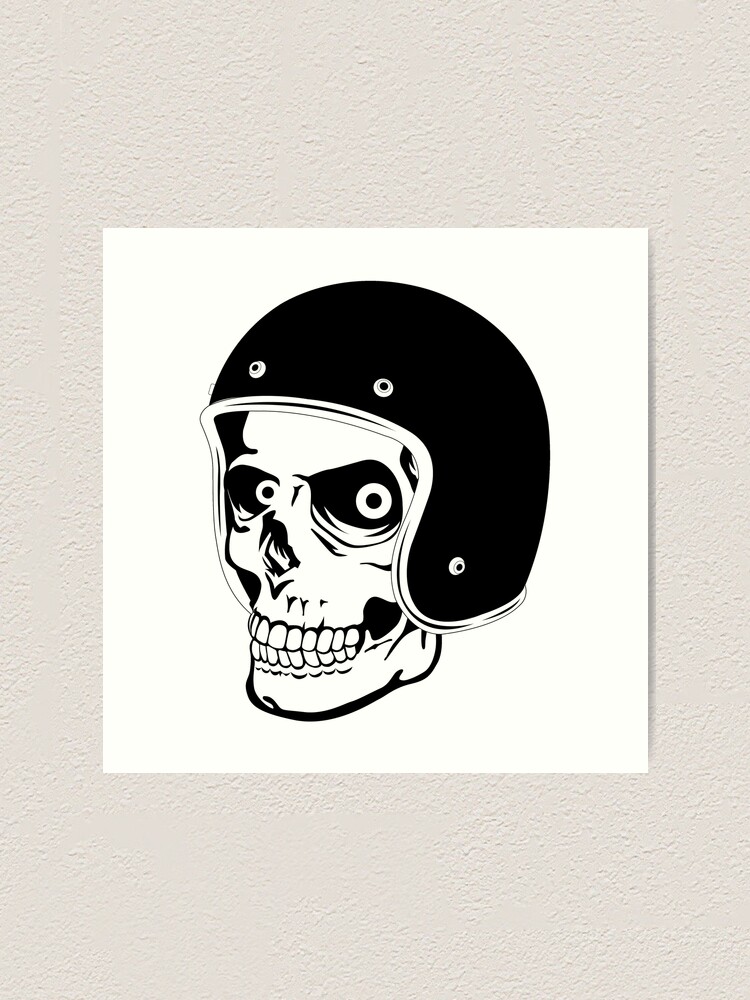 "Skull with Helmet - Safety First!" Art Print for Sale by cartoon ...