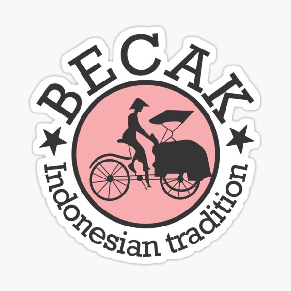 "The pedicab is an Indonesian tradition " Sticker by Chatme110289 ...