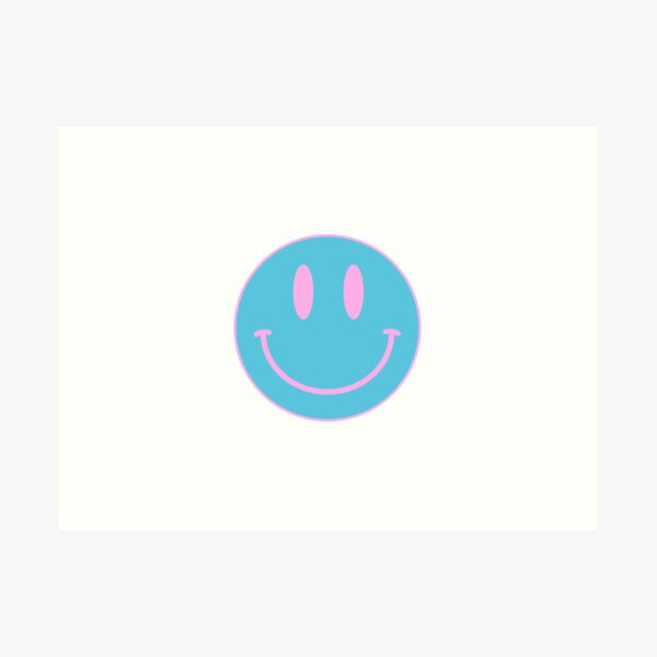 "Pink and teal smiley face" Art Print by Als10806 | Redbubble