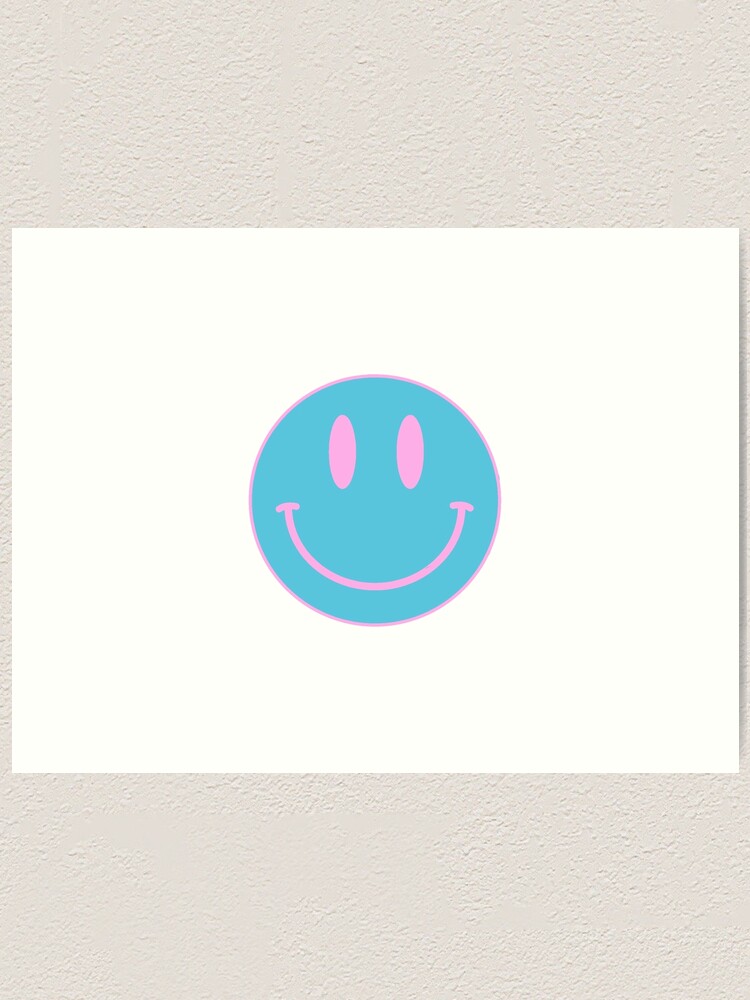 "Pink and teal smiley face" Art Print by Als10806 | Redbubble