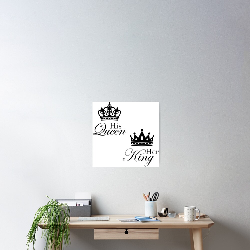 "His queen her king sticker" Poster by Akledo | Redbubble