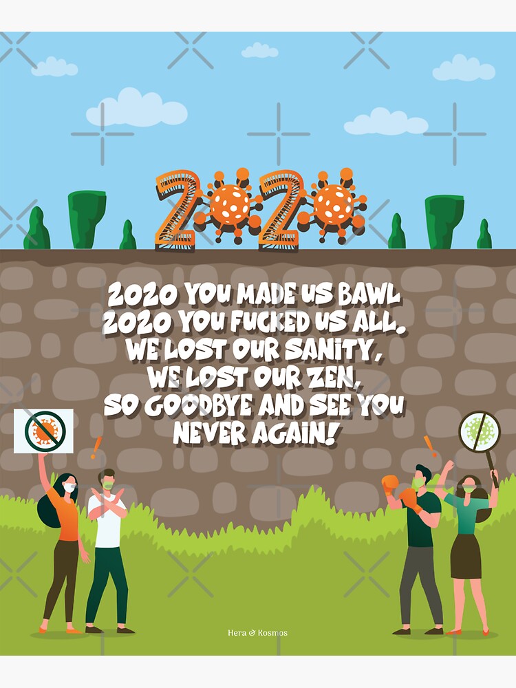 "Goodbye 2020 (Funny Rhyme)- Greeting Card " Sticker for Sale by ...