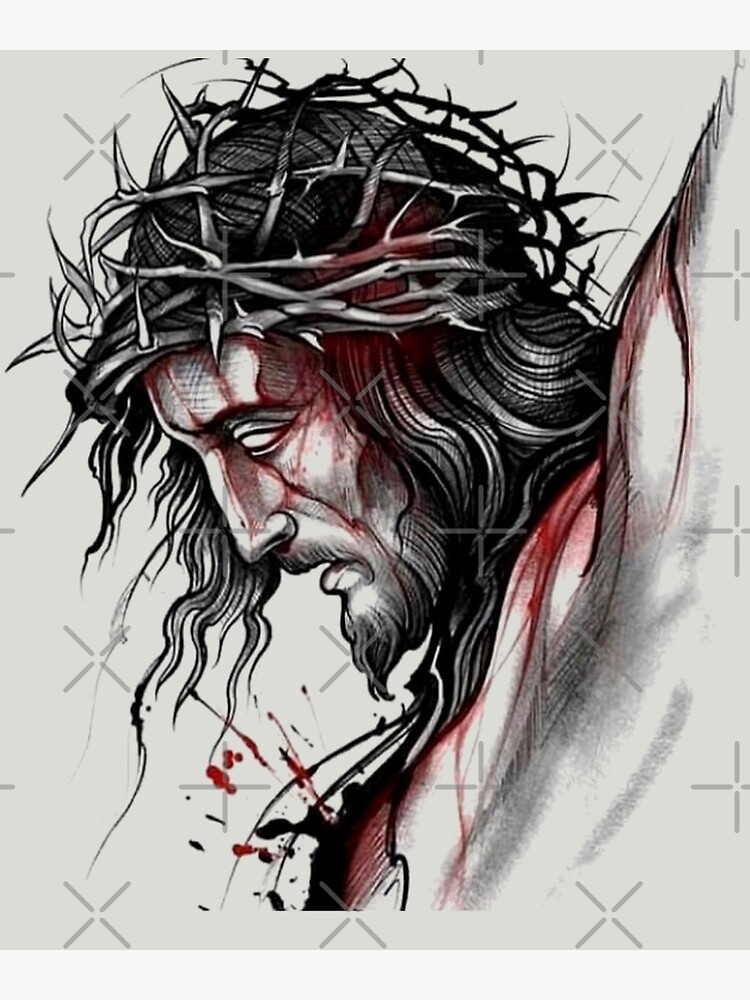 Lienzo «El rostro de Jesús-Dibujo» de shaggydawgg | Redbubble