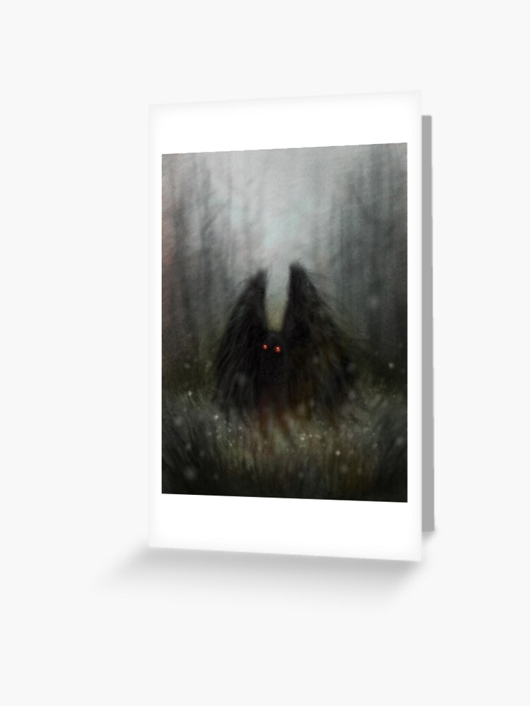 "Mothman with Wisps" Greeting Card for Sale by Brett Manning | Redbubble