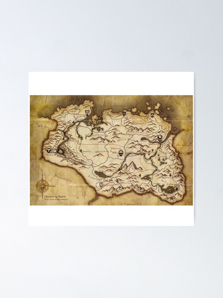 Póster «Mapa de Skyrim de Elder Scrolls» de MarkFabian | Redbubble