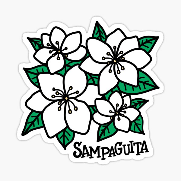 "Sampaguita | Alidio Designs" Sticker for Sale by armandjay | Redbubble