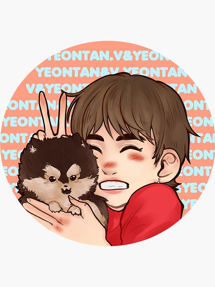 "Taehyung & Yeontan" Sticker by PsychicSkullAni | Redbubble