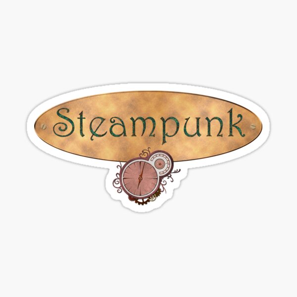 "Steampunk plate - Retrofuturistic" Sticker by interarte | Redbubble
