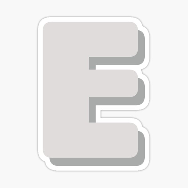 "Letter E in Grey" Sticker by katiekreates | Redbubble