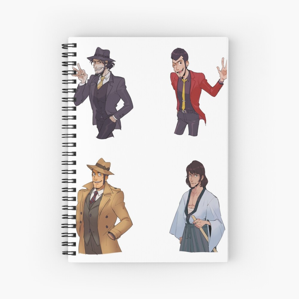 "Lupin the first_Lupin.Jigen.Goemon.Zenigata" Spiral Notebook for Sale ...