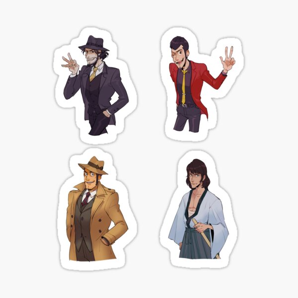 "Lupin the first_Lupin.Jigen.Goemon.Zenigata" Sticker for Sale by ...