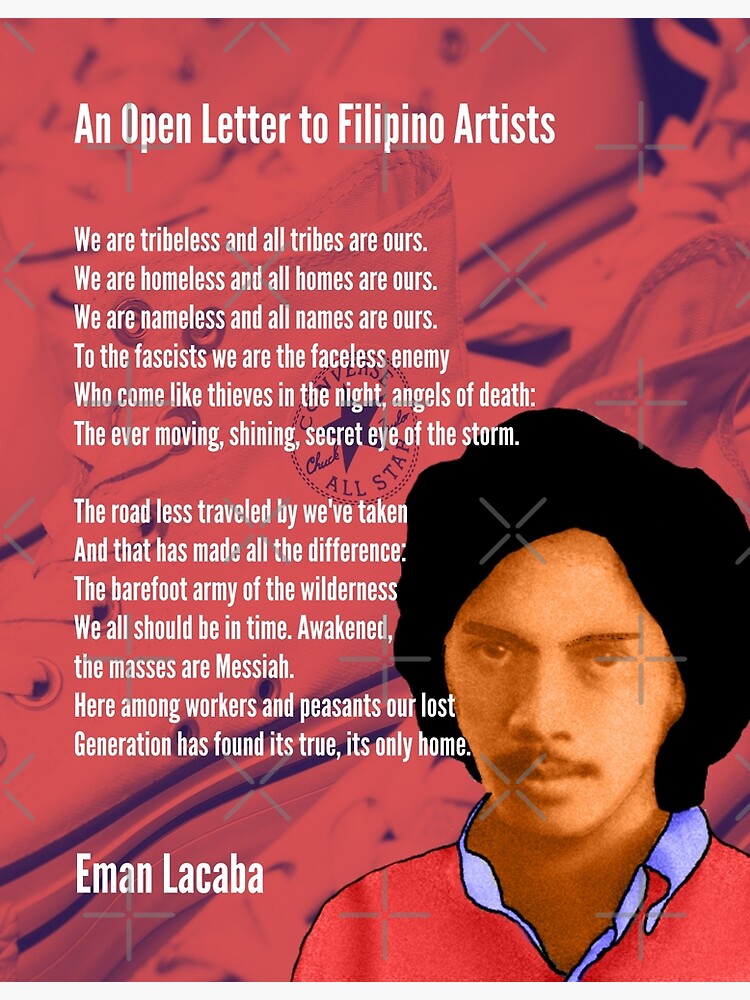"Eman Lacaba - Poet, Writer, Activist, Revolutionary - Wall Art" Poster ...