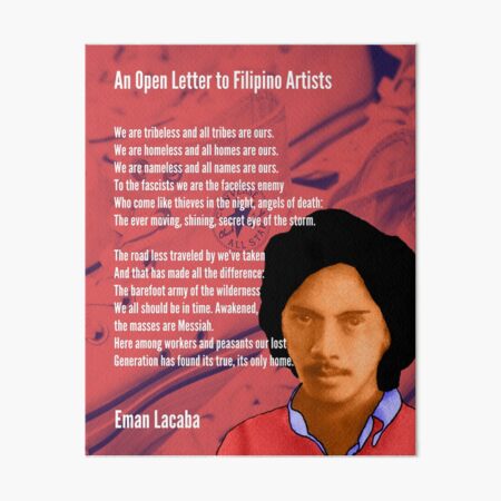 "Eman Lacaba - Poet, Writer, Activist, Revolutionary - Wall Art" Art ...