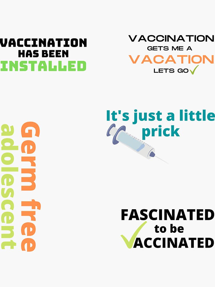 "Vaccination Funny Quotes Collection" Sticker for Sale by Scubaloppy ...