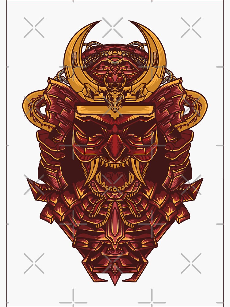 "future samurai mecha mask" Sticker by richoirvansyah | Redbubble