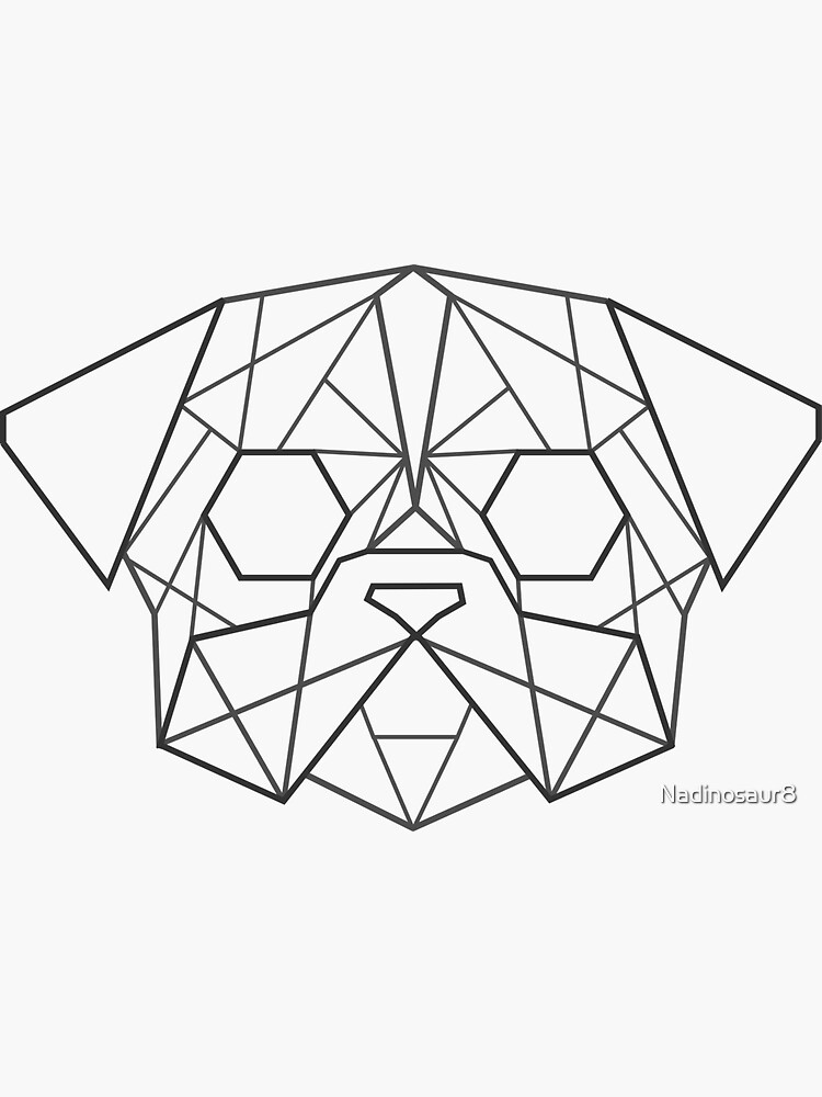 "Geometric Pug Face " Sticker for Sale by Nadinosaur8 | Redbubble