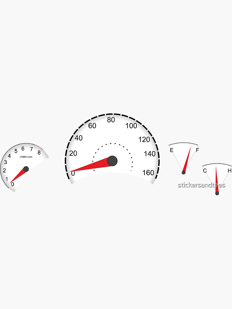 "Car Dashboard - Speedometer Mask" Sticker for Sale by stickersandtees ...