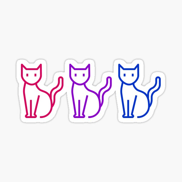 "Subtle Bi Pride Cats, Bisexual Cats" Sticker by MickTilio | Redbubble