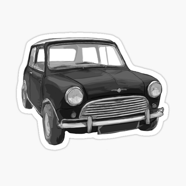 "Classic Mini Black" Sticker for Sale by jdm1981 | Redbubble