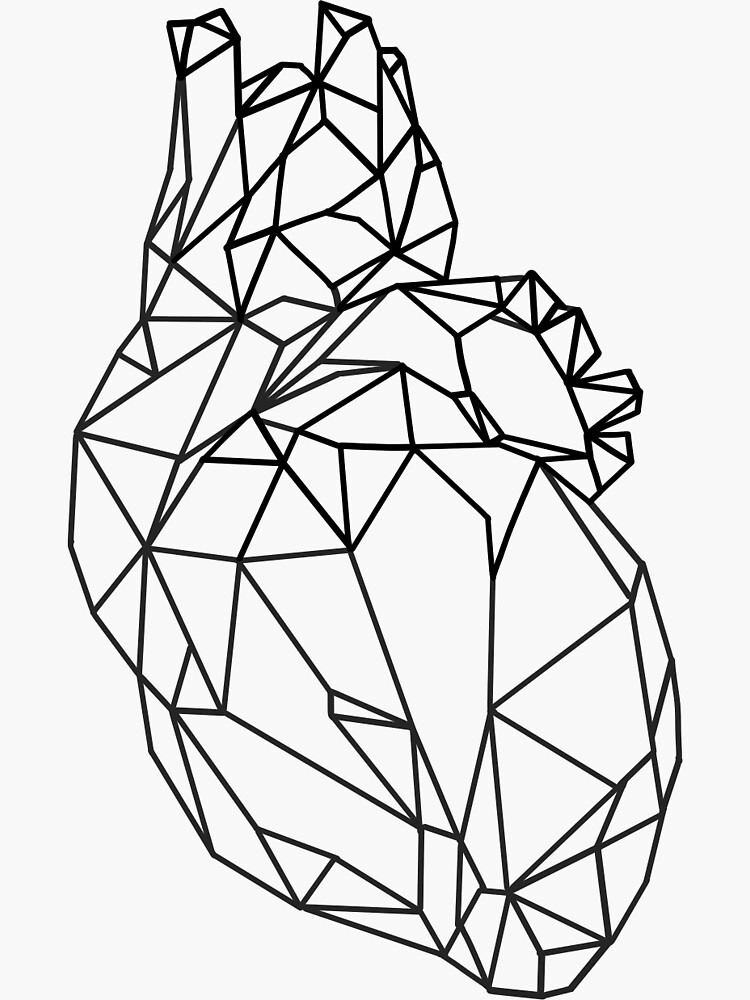 "GEO HEART" Sticker by tyrahjade | Redbubble