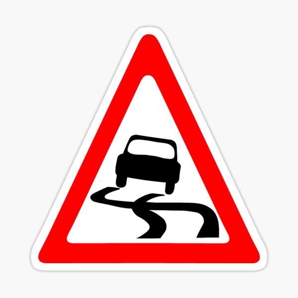 "Slippery Road Symbol" Sticker for Sale by sweetsixty | Redbubble