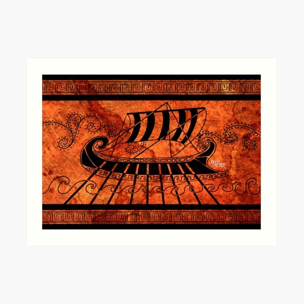 "ancient Greece longship" Art Print for Sale by Kaizoku-hime | Redbubble
