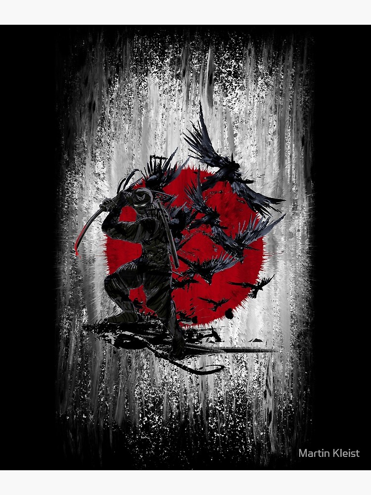 "Ninja Samurai, a flock of crows warriors Japan katana flies from his ...
