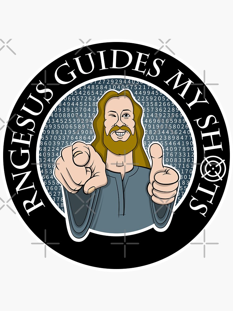 "RNGesus guides my shots" Sticker for Sale by robimerch | Redbubble