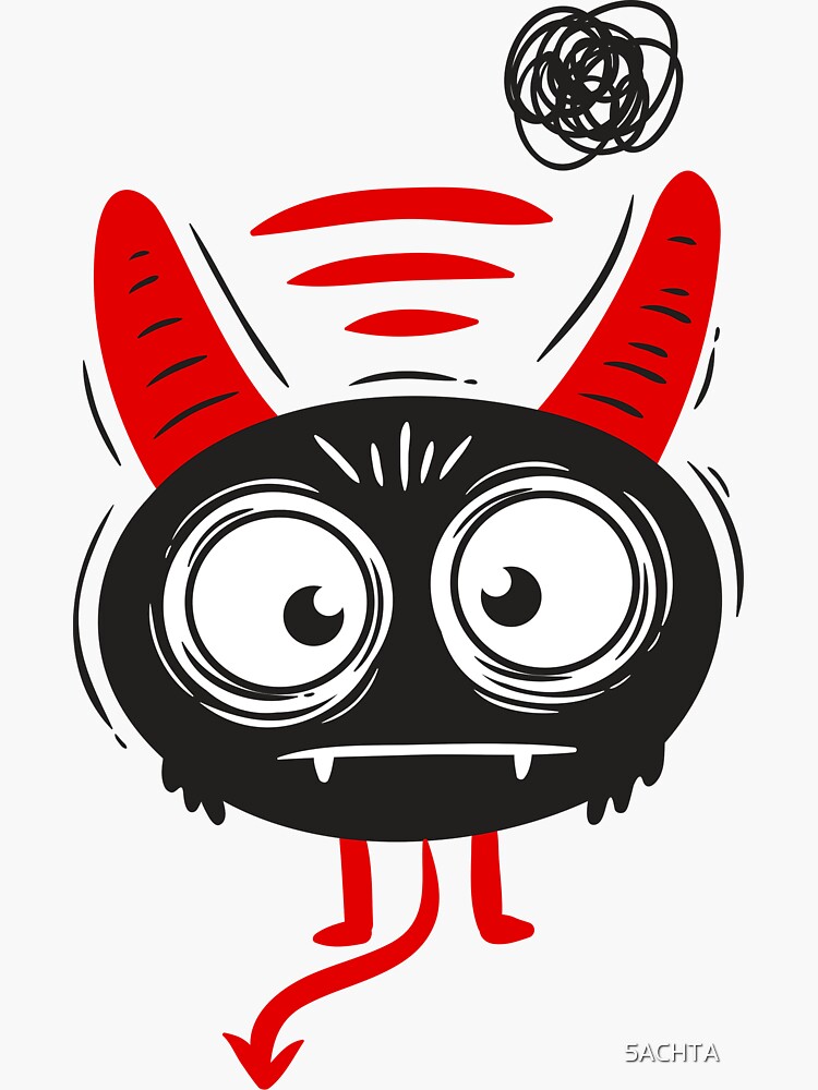 "One Confused Little Devil" Sticker for Sale by 5ACHTA | Redbubble